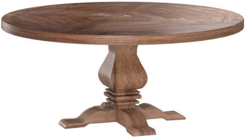 Florence Round Pedestal Dining Table Rustic Smoke